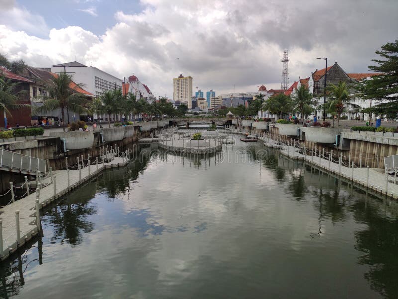 River in the Old Town, Jakarta Stock Image - Image of town, evening: 267843731