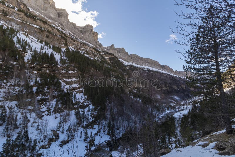 Ordesa National Park in the Spanish Pyrenees in Winter Stock Image ...
