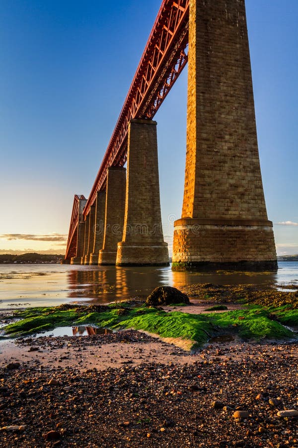 River Over Forth Road Bridge at Sunset Stock Image - Image of ...