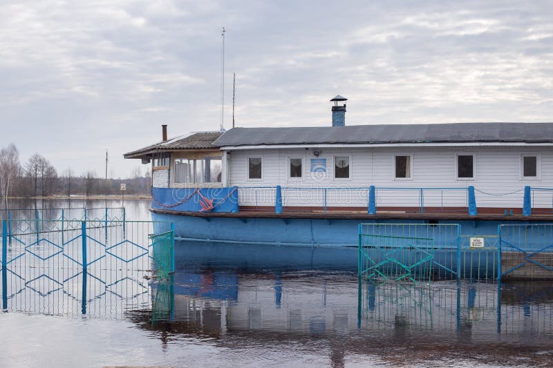 River Overflow, Spring Flood after a Snowy Winter Stock Photo - Image ...