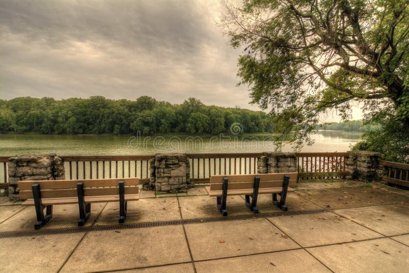River Overlook stock image. Image of bench, maumee, outdoors - 38436351