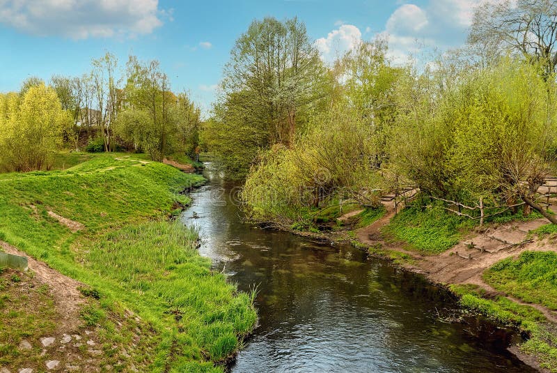 River Panke in Pankow, Berlin, Germany Stock Image - Image of spring ...