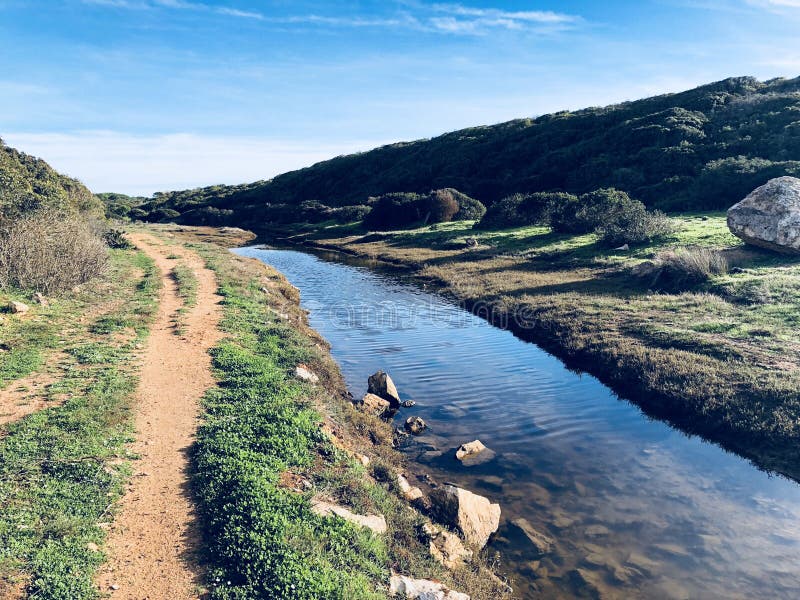 River with path stock photo. Image of track, fliwing - 135462628