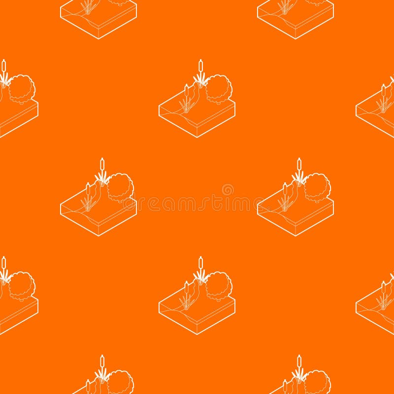 River Pattern Vector Orange Stock Vector - Illustration of angler ...