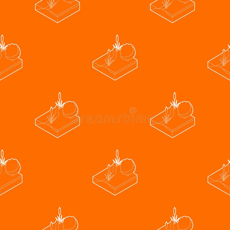 River Pattern Vector Orange Stock Vector - Illustration of angler ...
