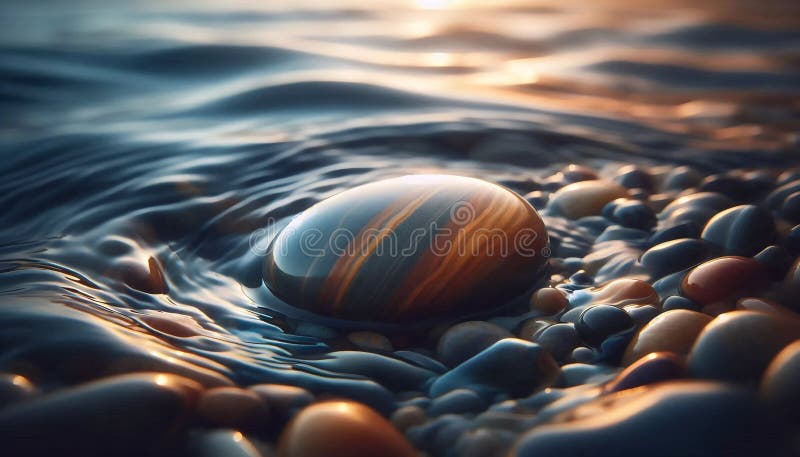 A River Pebble Close-up, Ai Generated Image Stock Illustration ...