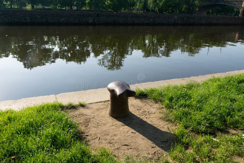 River Pier Under the Morning Sun. the Calm Surface of the River Stock ...