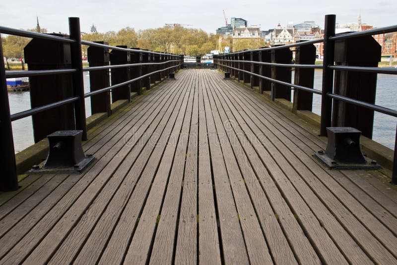 River Pier with Wooden Planks Stock Image - Image of relax, platform ...