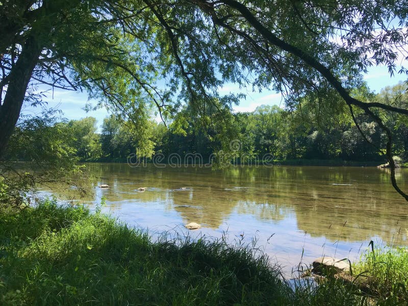A River in Podkarpacie, Clear Water, You Can See the Bottom Stock Photo ...