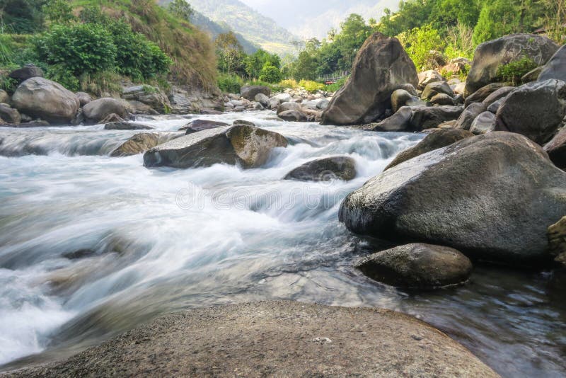 The River in Pokhara, Trekking Way in Nepal Stock Image - Image of ...