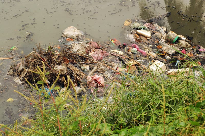 River pollution stock image. Image of water, bank, contamination - 8120807
