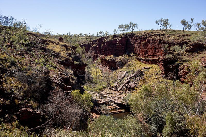 The River and Pool in Weano Gorge, Karijini, Western Australia and Red ...