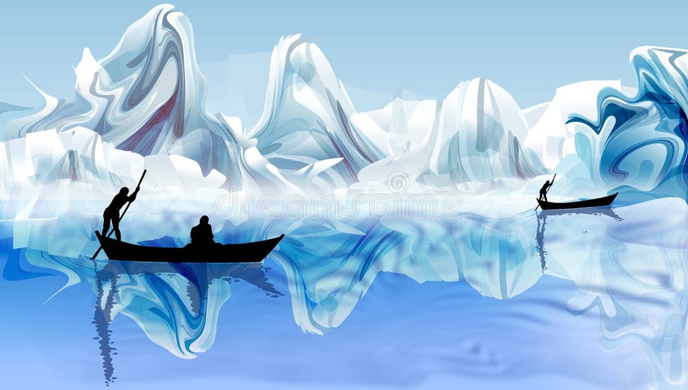 River Rafting Abstract Vector Illustration. Stock Vector - Illustration ...