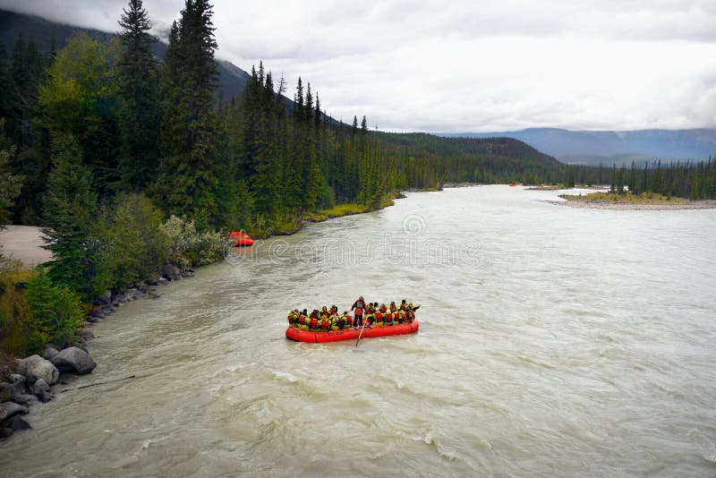 Jasper, Athabacsa River Rafting, Canada Editorial Image - Image of ...