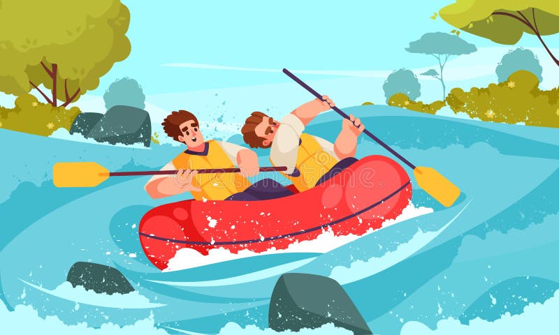 River Rafting Concept stock vector. Illustration of water - 259262696