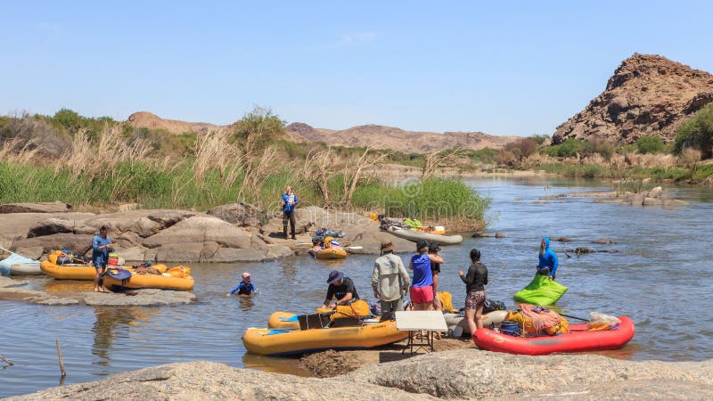 River Rafting Orange River editorial stock photo. Image of canoe ...