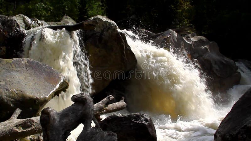 The River, a Raging Torrent Flowing among Rocks Stock Footage - Video ...
