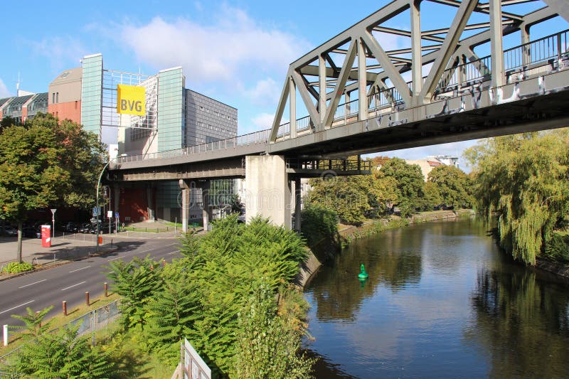 River and Railway Bridge in Berlin - Germany Stock Photo - Image of ...