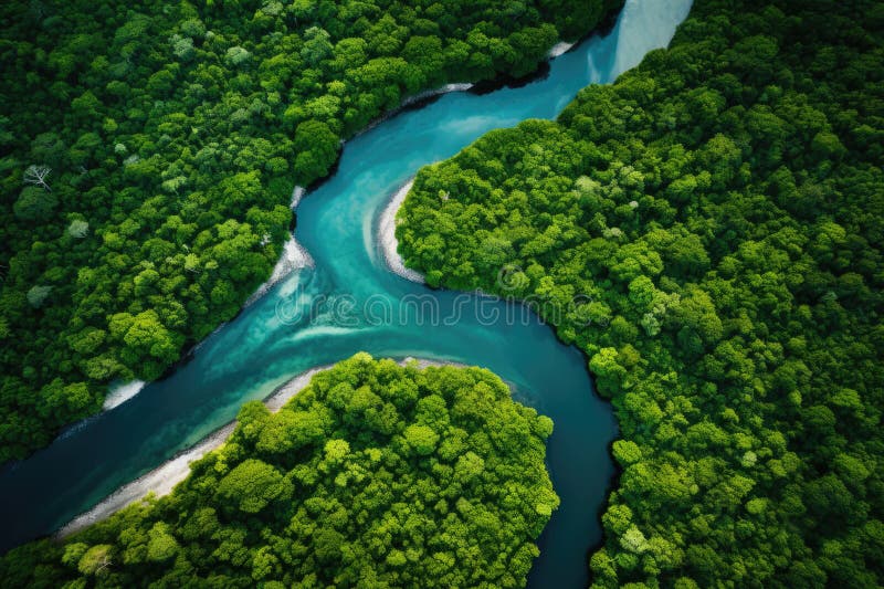 River in Rainforest stock illustration. Illustration of beauty - 346123632