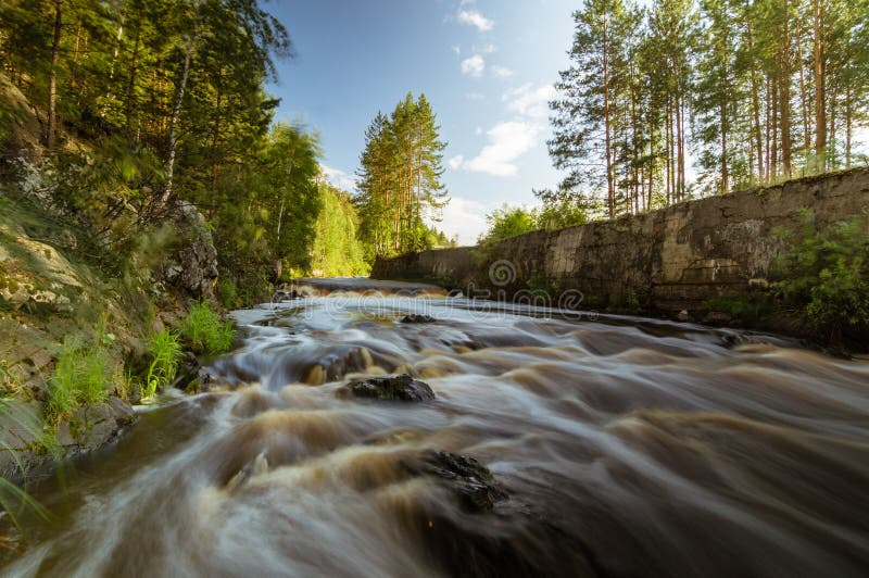 River with Rapid Current in Summer, Stock Photo - Image of ural, rock ...