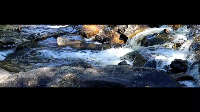 Streaming River, Rapids Water Flowing Down and Over Rocks Stock Footage ...