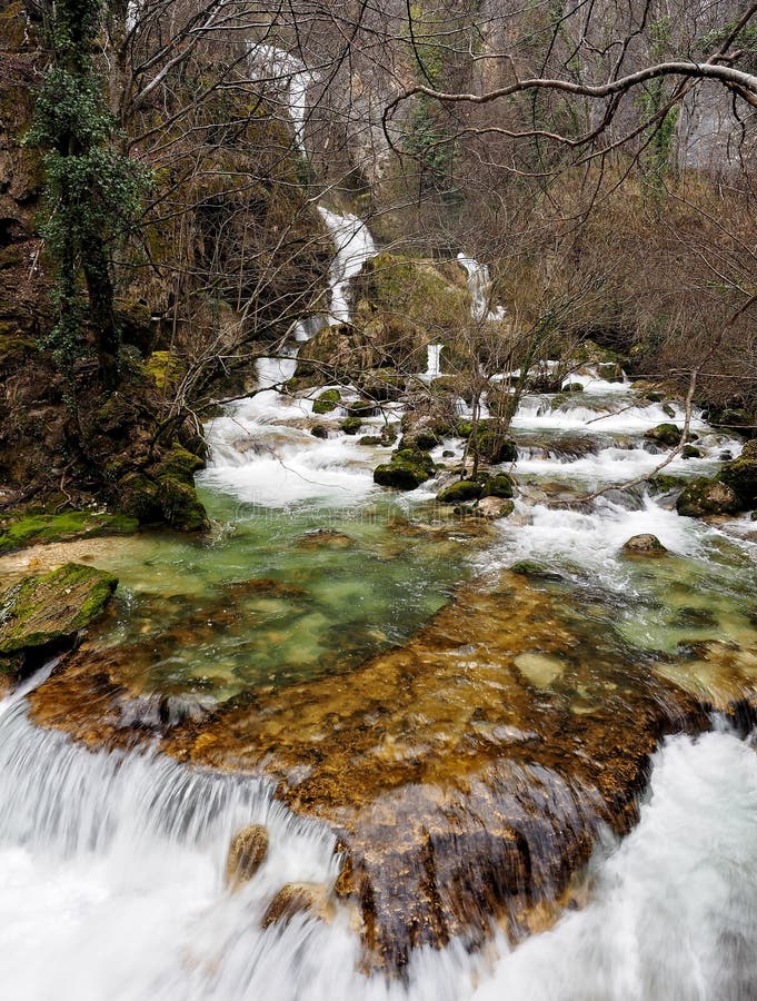 River and Rapids in Cold Winter Day Stock Photo - Image of moss, nature ...
