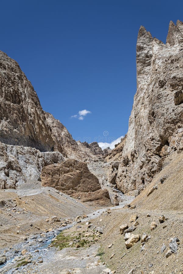 River in Ravine of Huge Mountains Stock Image - Image of natural, huge ...