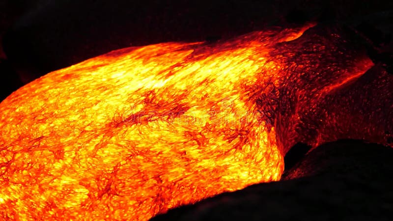 A River of Red-hot Lava from an Exploding Volcano Stock Footage - Video ...