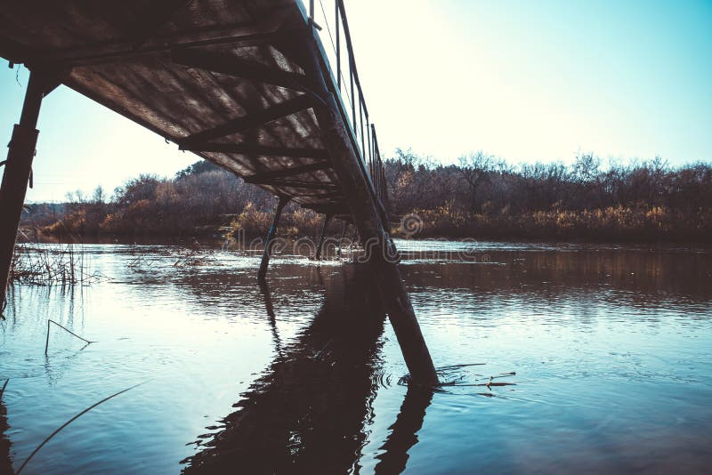 River with Reflections in Water Stock Photo - Image of october, dark ...