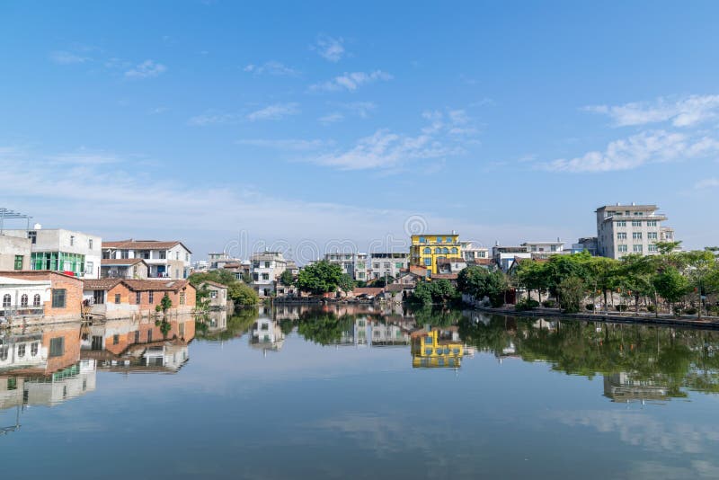 The River Reflects the Beautiful Scenery on Both Sides, with Green ...