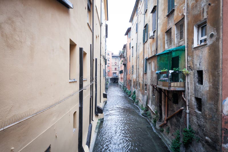 River Reno Runs Along the Canals in Bologna Stock Photo - Image of reno ...