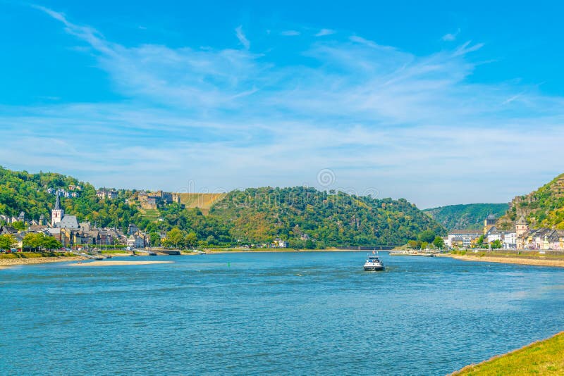 River Rhein between St. Goar and St Stock Photo - Image of architecture ...