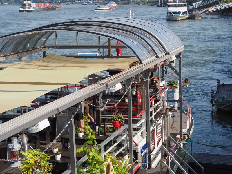 River Rhein View in Duesseldorf Editorial Photography - Image of city ...