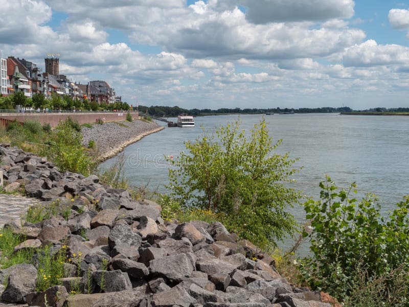 The River Rhine and the City of Emmerich Stock Photo - Image of water ...