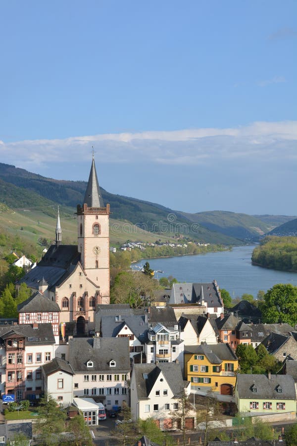 River rhine with Lorch stock photo. Image of gold, ferry - 97605488