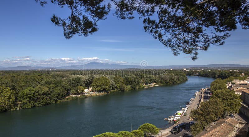 River Rhone - Avignon - France Stock Photo - Image of waterway, europe ...