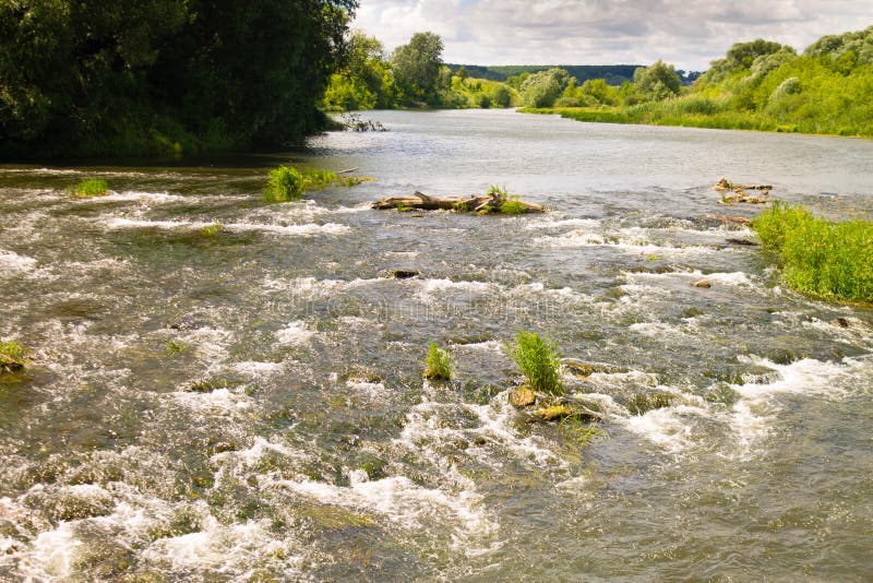 River Rift, Splashes of Water in the River Shimmering in Different ...