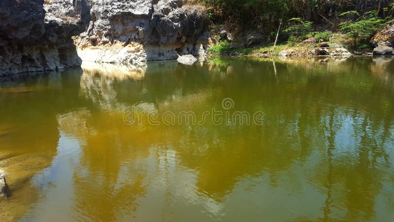 River with Rock Cliffs and Clear Water Stock Image - Image of natural ...