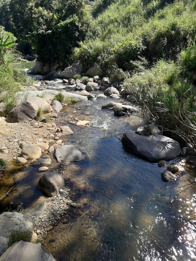 River Rocks Mountain Scenic View with Sunny Weather Stock Image - Image ...