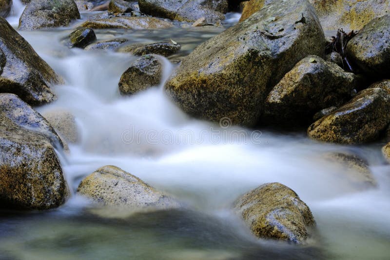 River Rocks Sitting in Slow Moving Water Stock Image - Image of ...