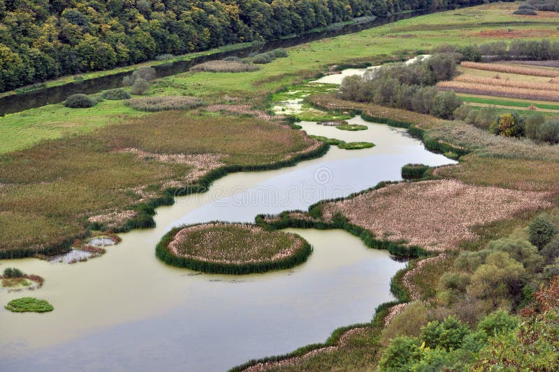River islet and landscape stock photo. Image of yellow - 127344188