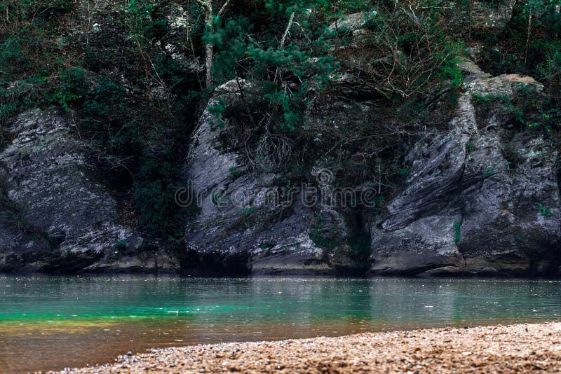 River Running in Front of Cliff Face Stock Image - Image of georgia ...