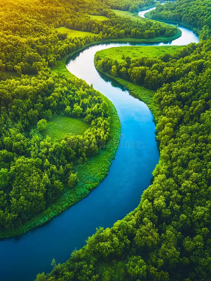 A River Running through a Lush Green Forest Stock Photo - Image of path ... A River Running through a Lush Green Forest Stock Photo - Image of path ...