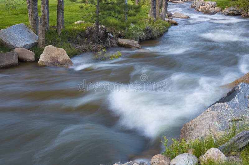 River Running through Rocky Mountain National Park Stock Image - Image ...