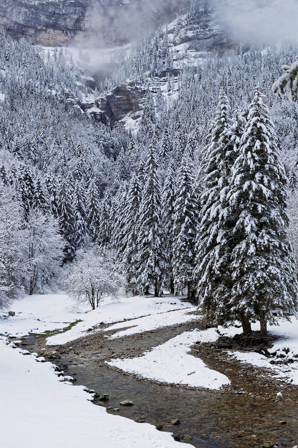 A River Runs through the Cliffs Stock Image - Image of french, rock ...
