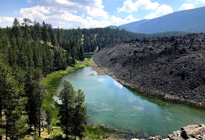 River Runs through Volcanic Rocks Stock Image - Image of geology ...