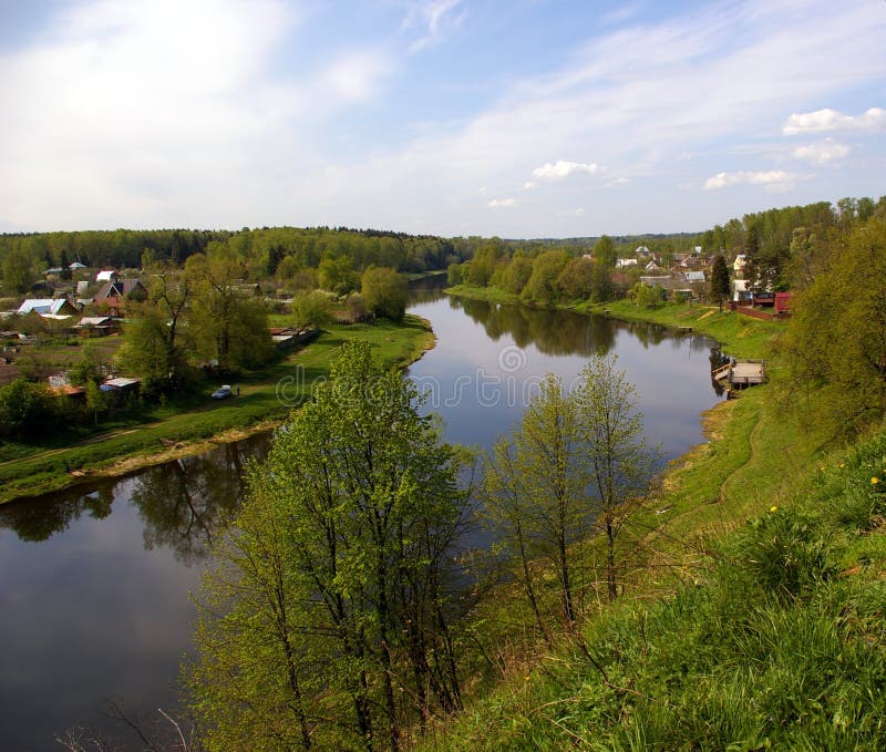 River Ruza stock photo. Image of spring, river, village - 5174254