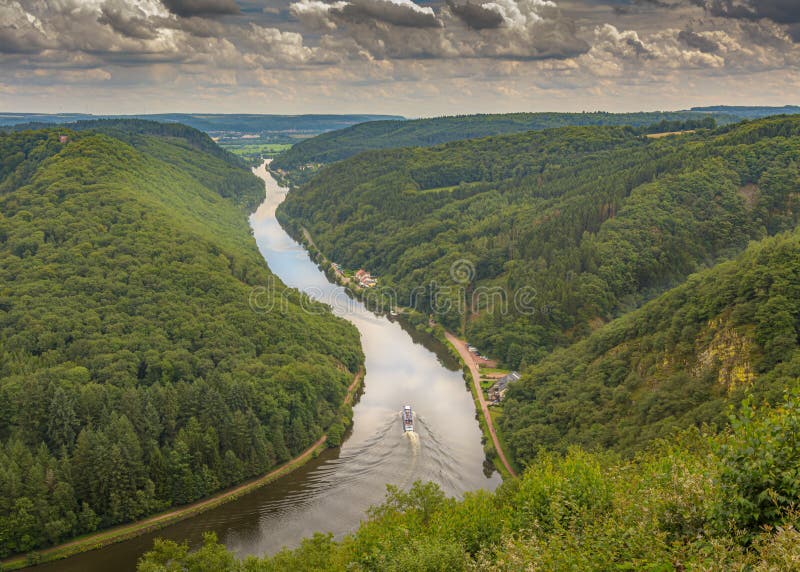 The river Saar in Germany stock photo. Image of forest - 226125690