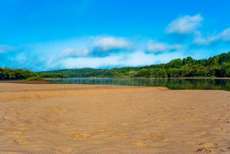 River beach stock photo. Image of green, waterfront, cloud - 29177412
