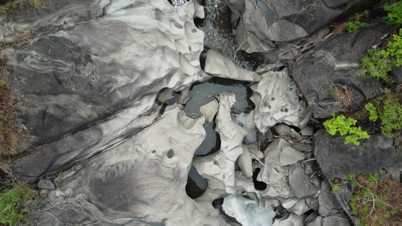 River Cutting Trough Black Rocks on the Brazilian Cerrado Stock Footage ...